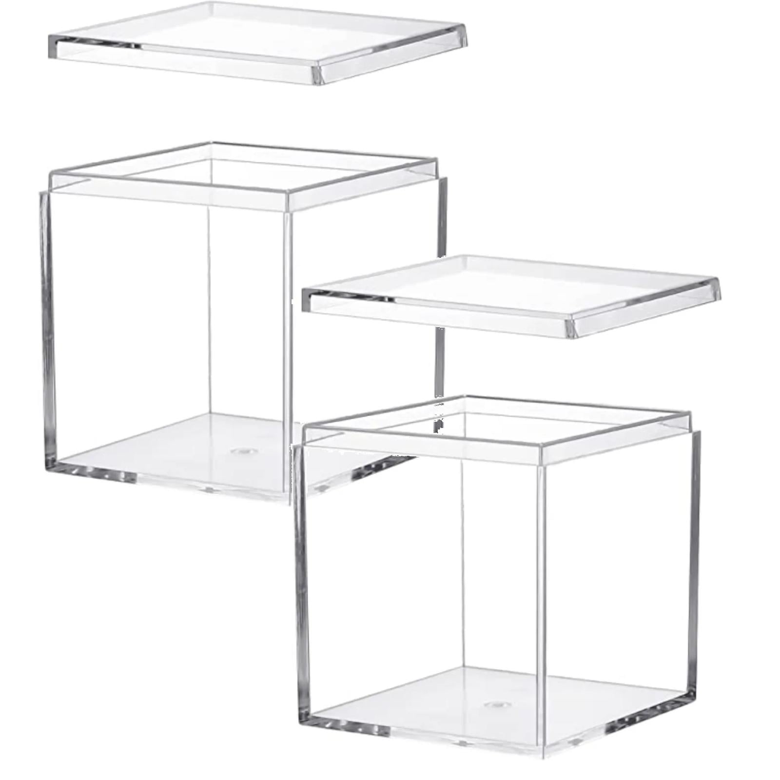 1/2/3Pcs Small Clear Acrylic Box with Lid, 2.5x2.5x2.5 Inches Storage ...