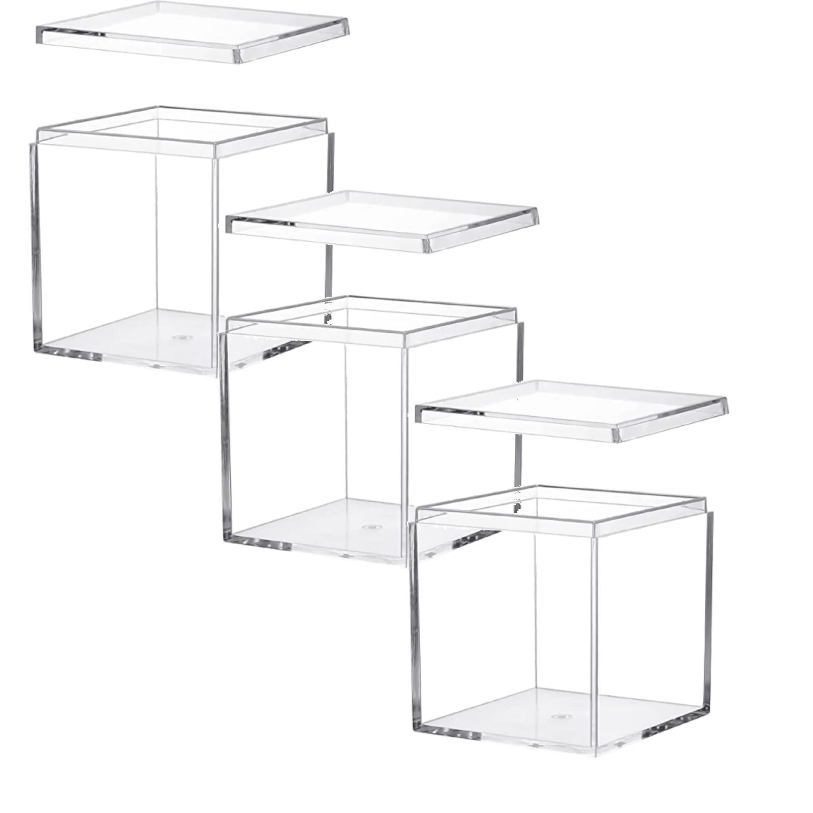 1/2/3Pcs Small Clear Acrylic Box with Lid, 2.5x2.5x2.5 Inches Storage ...