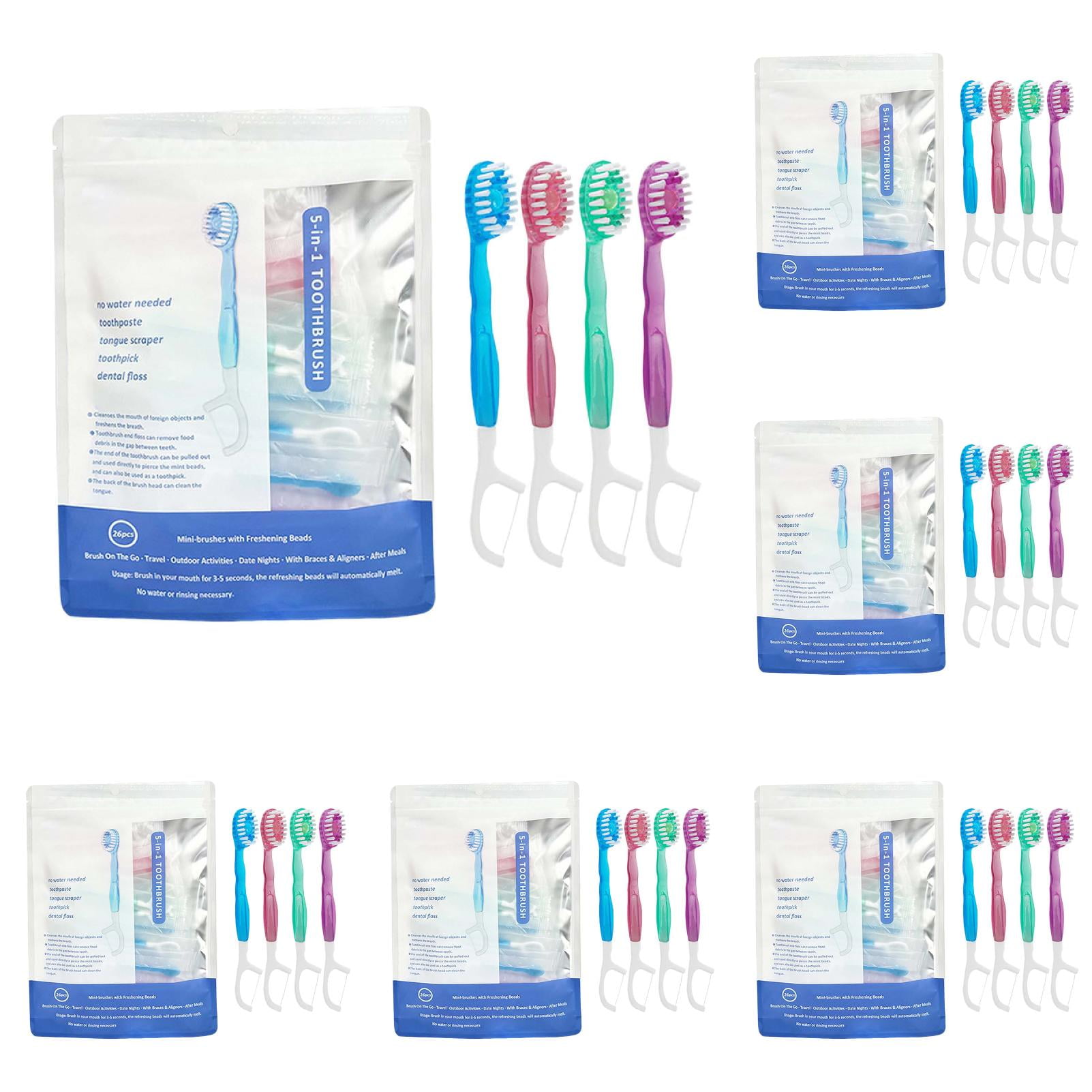 1/2/3Pcs Travel Toothbrush and Toothpaste,5 in 1 Mini Toothbrush ...