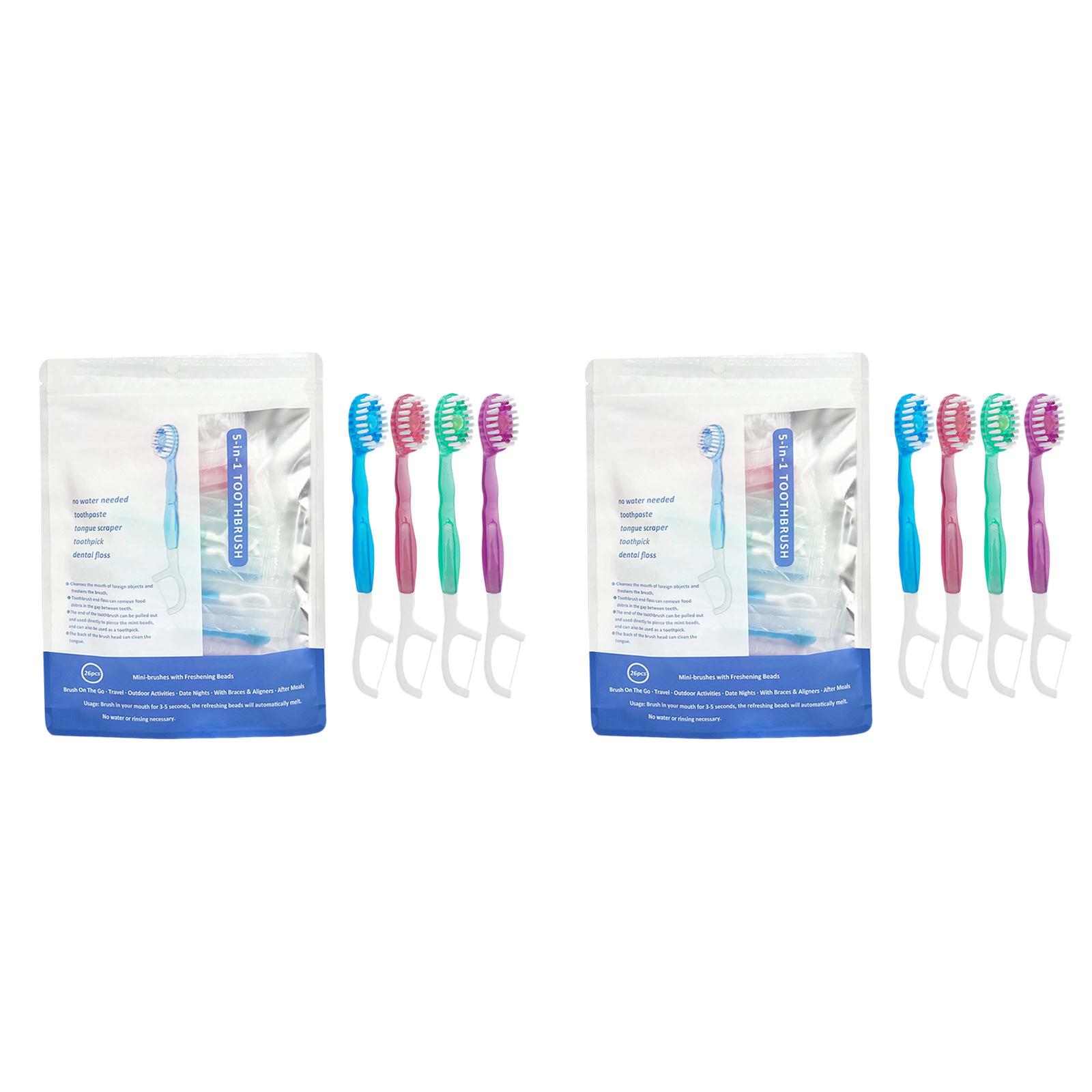 1/2/3Pcs Travel Toothbrush and Toothpaste,5 in 1 Mini Toothbrush ...