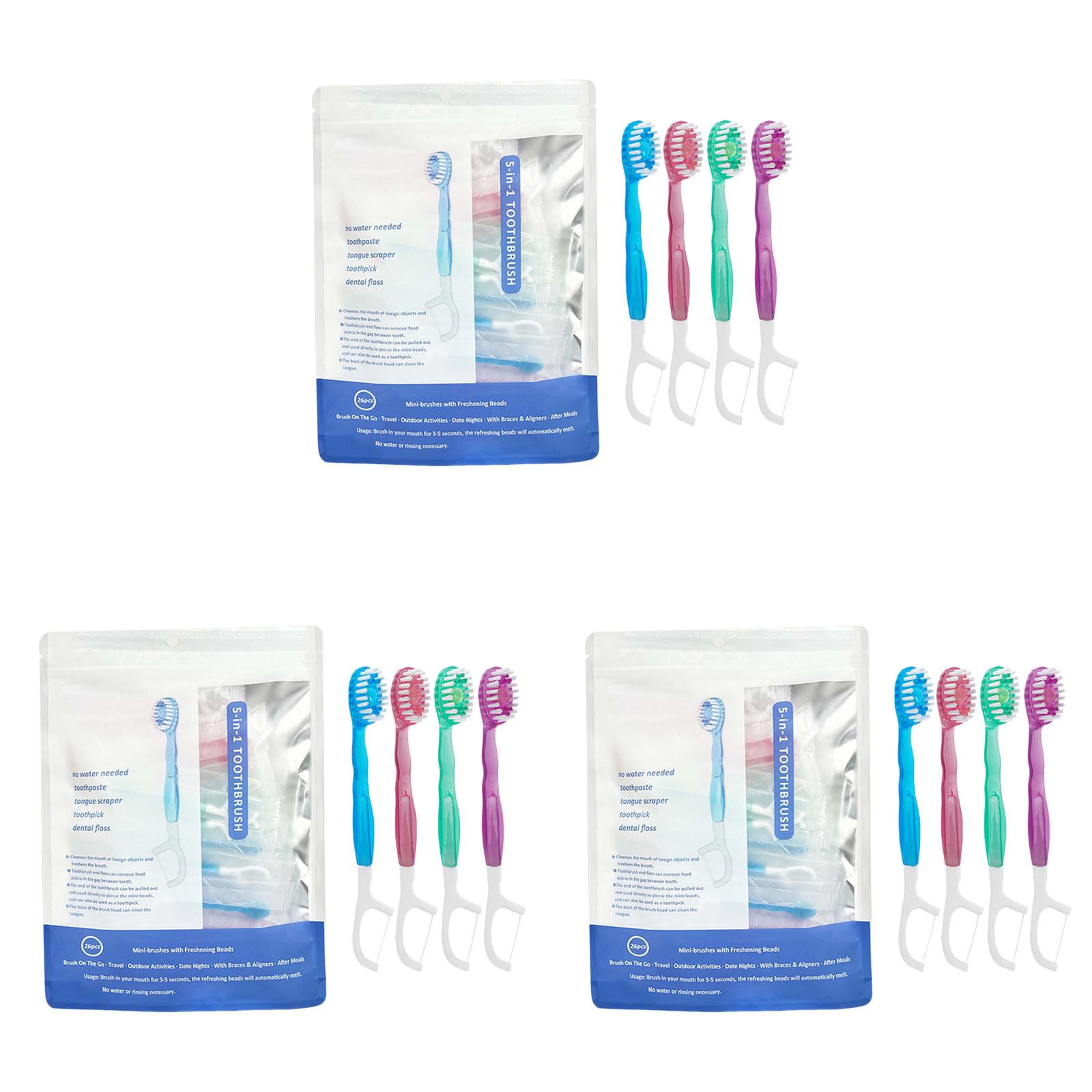 1/2/3Pcs Travel Toothbrush and Toothpaste,5 in 1 Mini Toothbrush ...