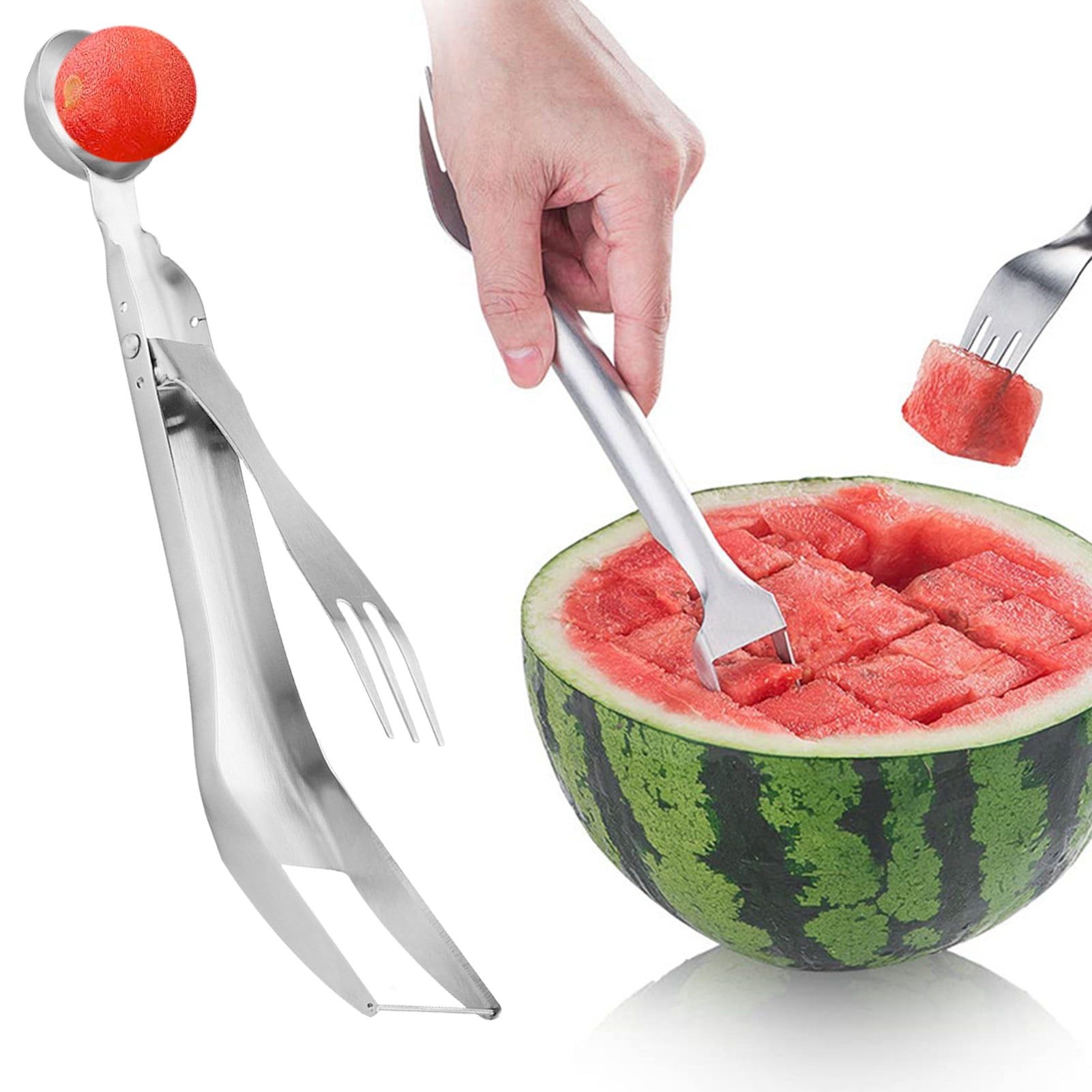 1/2/3Pcs Watermelon Cutter Stainless Steel Melon Baller Fork Slicer ...