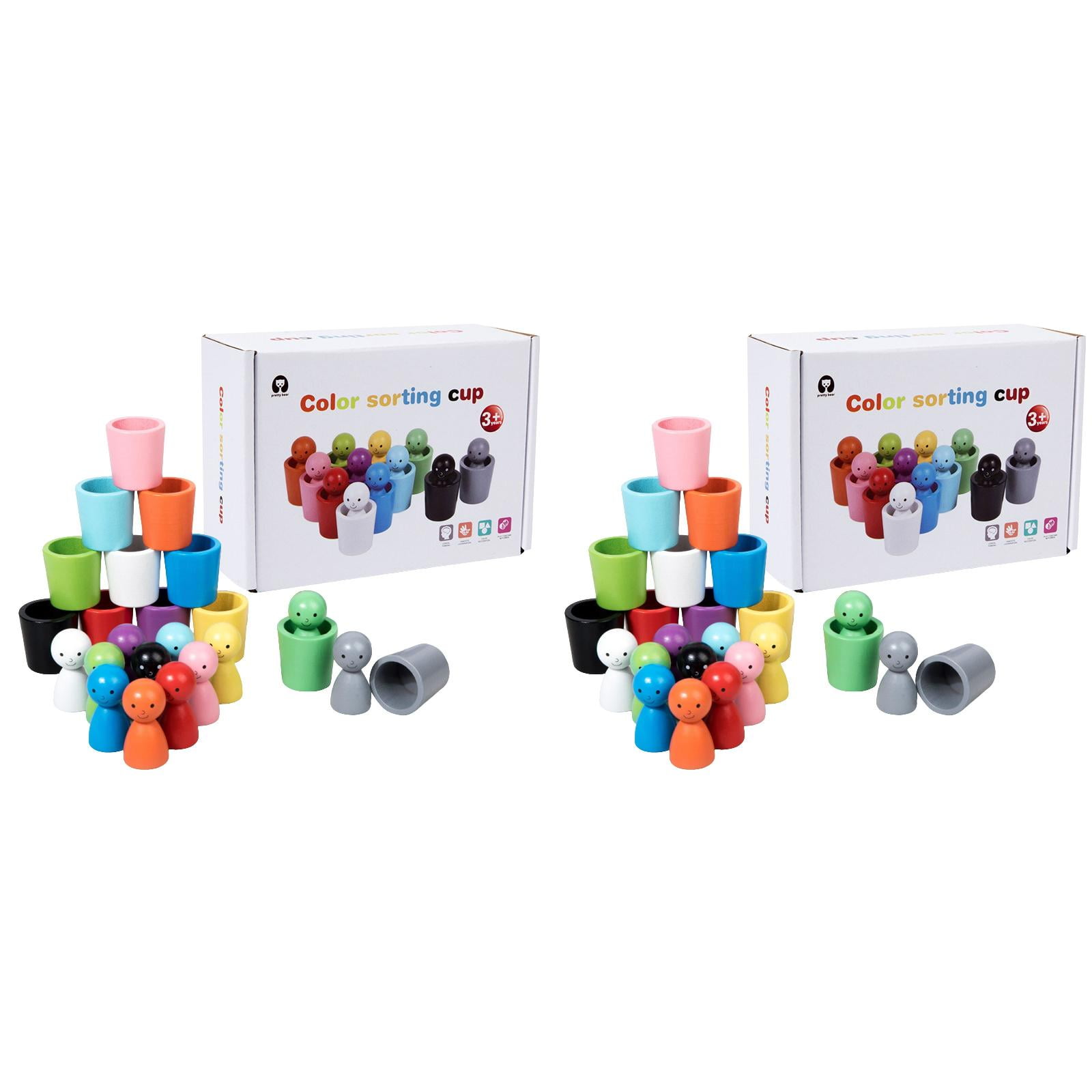 1/2/3Set Color Sorting Cups, Matching Games Color Sorting Toys, Color ...