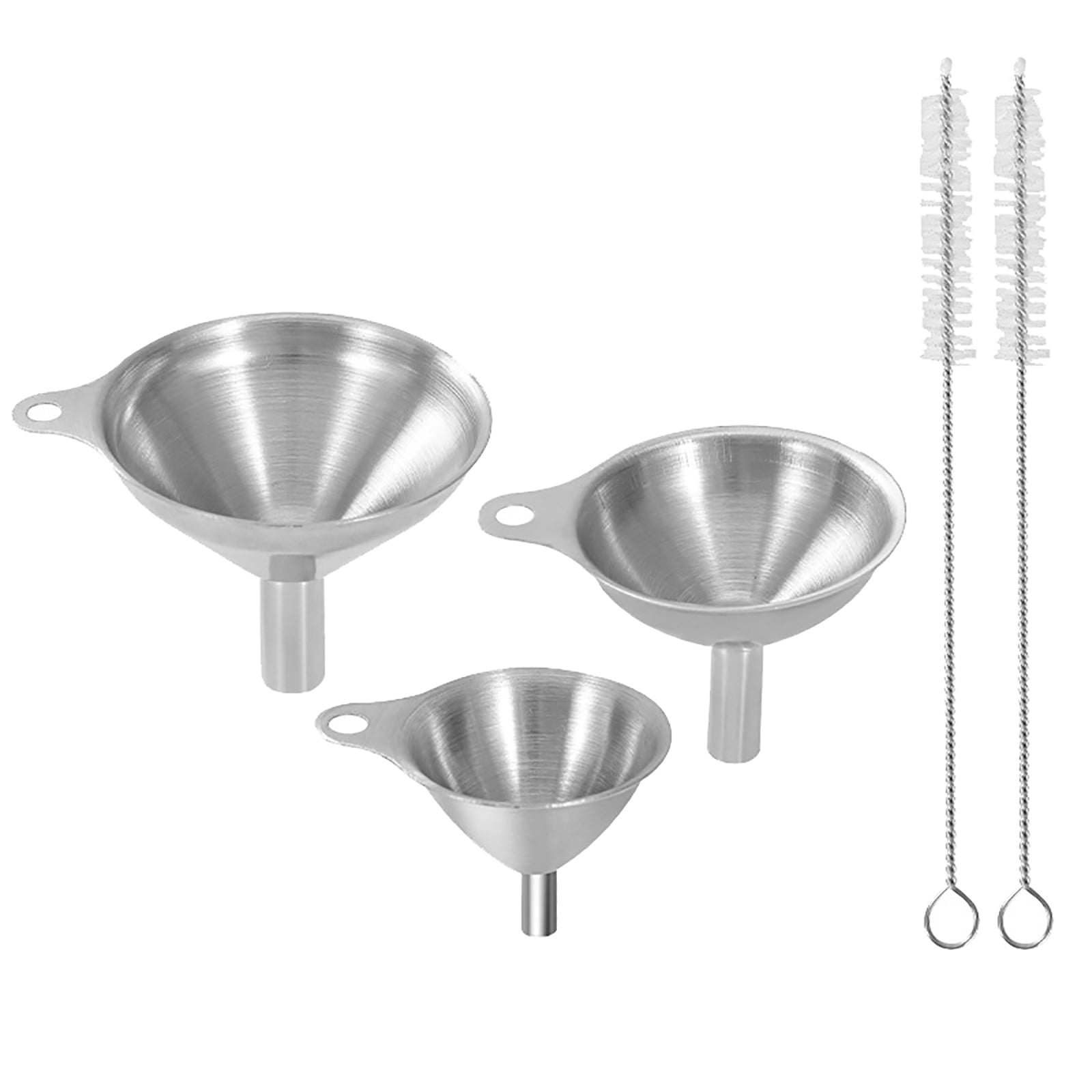 1/2/3Sets Stainless Steel Funnels Set,Funnels for Kitchen Use Filling Bottles Flask Cooking ...