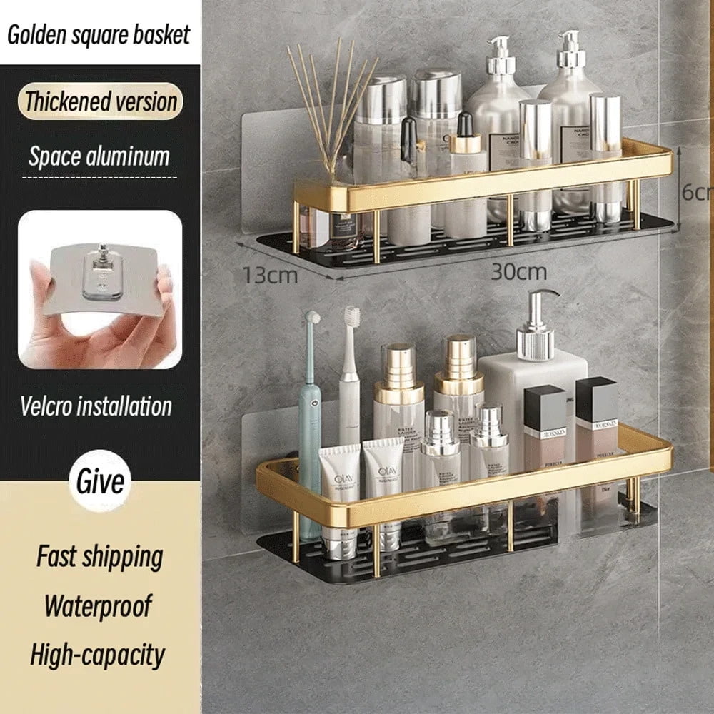 1/2/3layer Bathroom Storage Rack No Drill Shelves for WC Shampoo ...