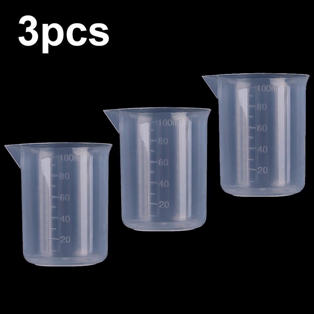 1/2/3pcs 100ml Test Measuring Cups Plastic Lab Beaker Graduated Mug ...