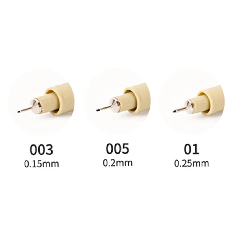 1/2/3pcs Micron Pen 003 005 01 02 03 04 05 08 1.0 2 3 Brush Art Sketch ...