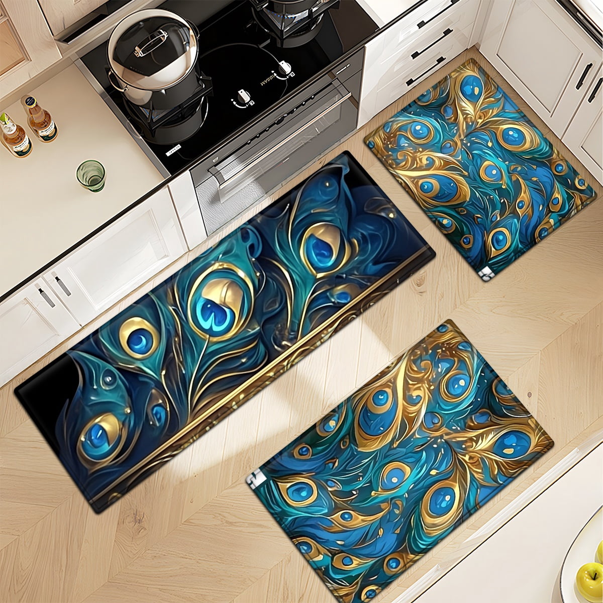 1/2/3pcs Peacock Floor Mat - Non-Slip Soft Mat Suitable, Bathroom ...