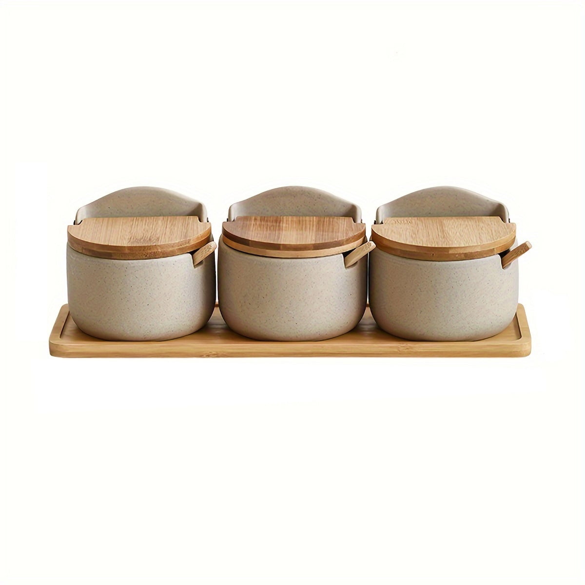 1/2/3pcs Seasoning Pot Set Kitchen Spice Pot Seasoning Containers Ceramic Monosodium Glutamate ...
