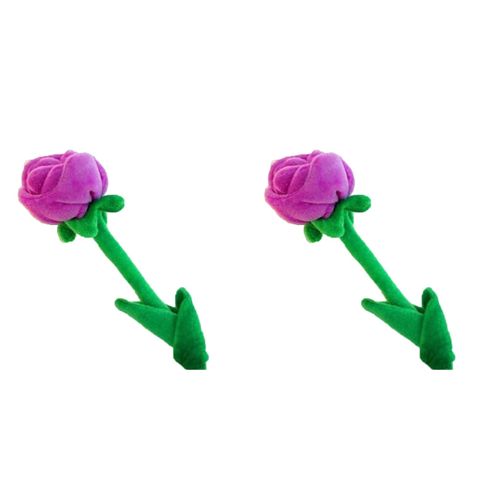 1/2/4/6/8PCS Plush Rose Bendable Stem Flowers, Soft Plush Rose Toys Red ...