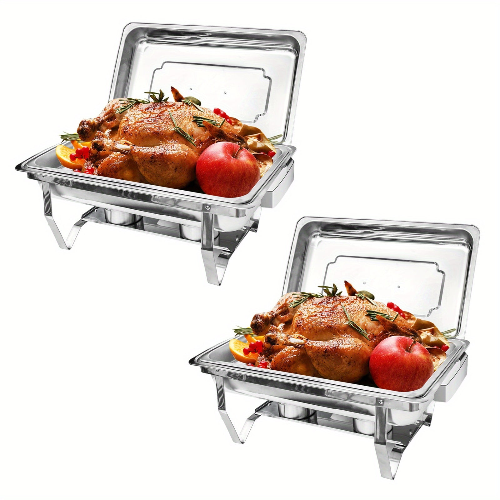 1/2/4/6 Pack 9QT Stainless Steel Chafing Dish Buffet Chafer Set With ...