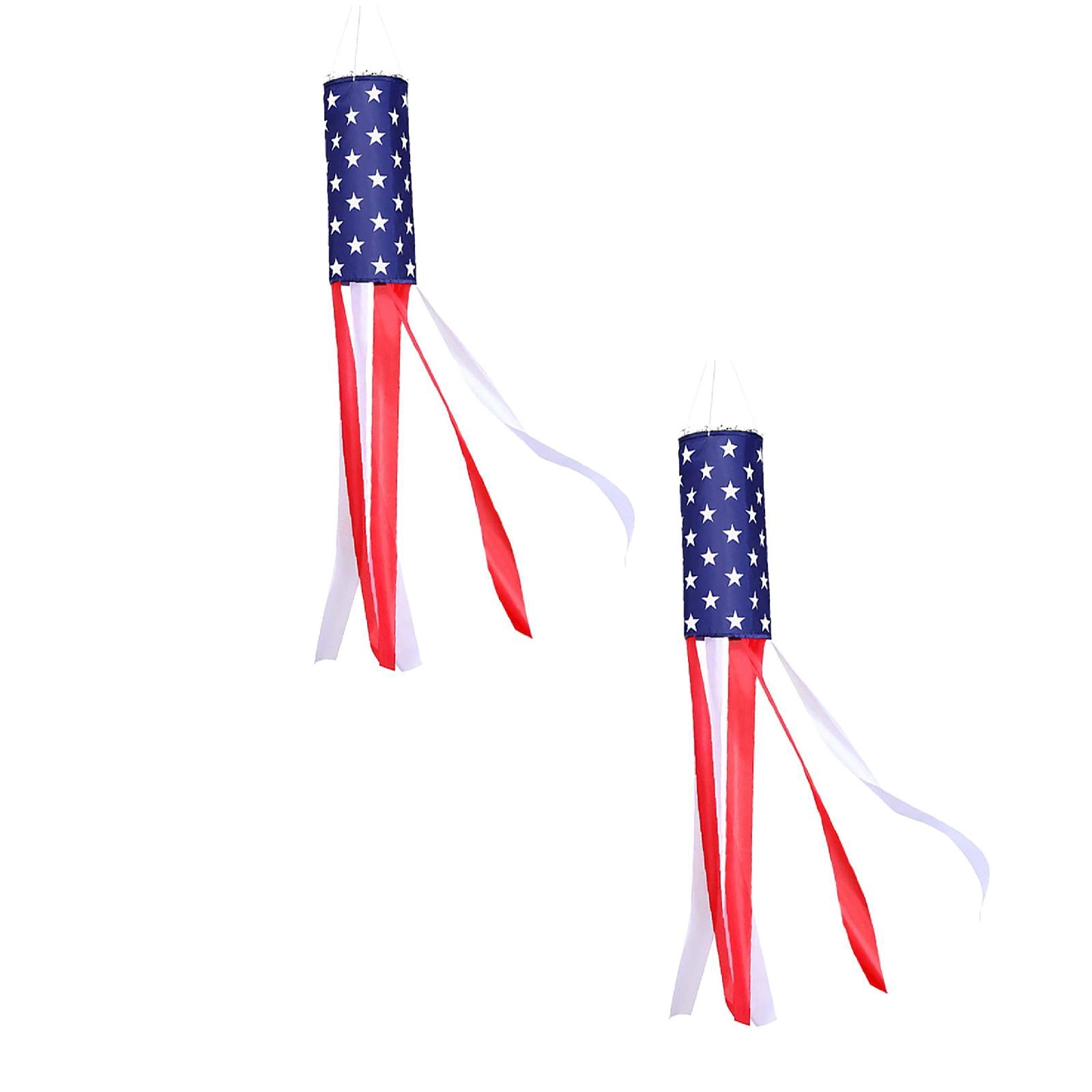 1/2/4/6PCS 4th of July Patriotic Decorations, Windsock Heavy Duty, USA ...