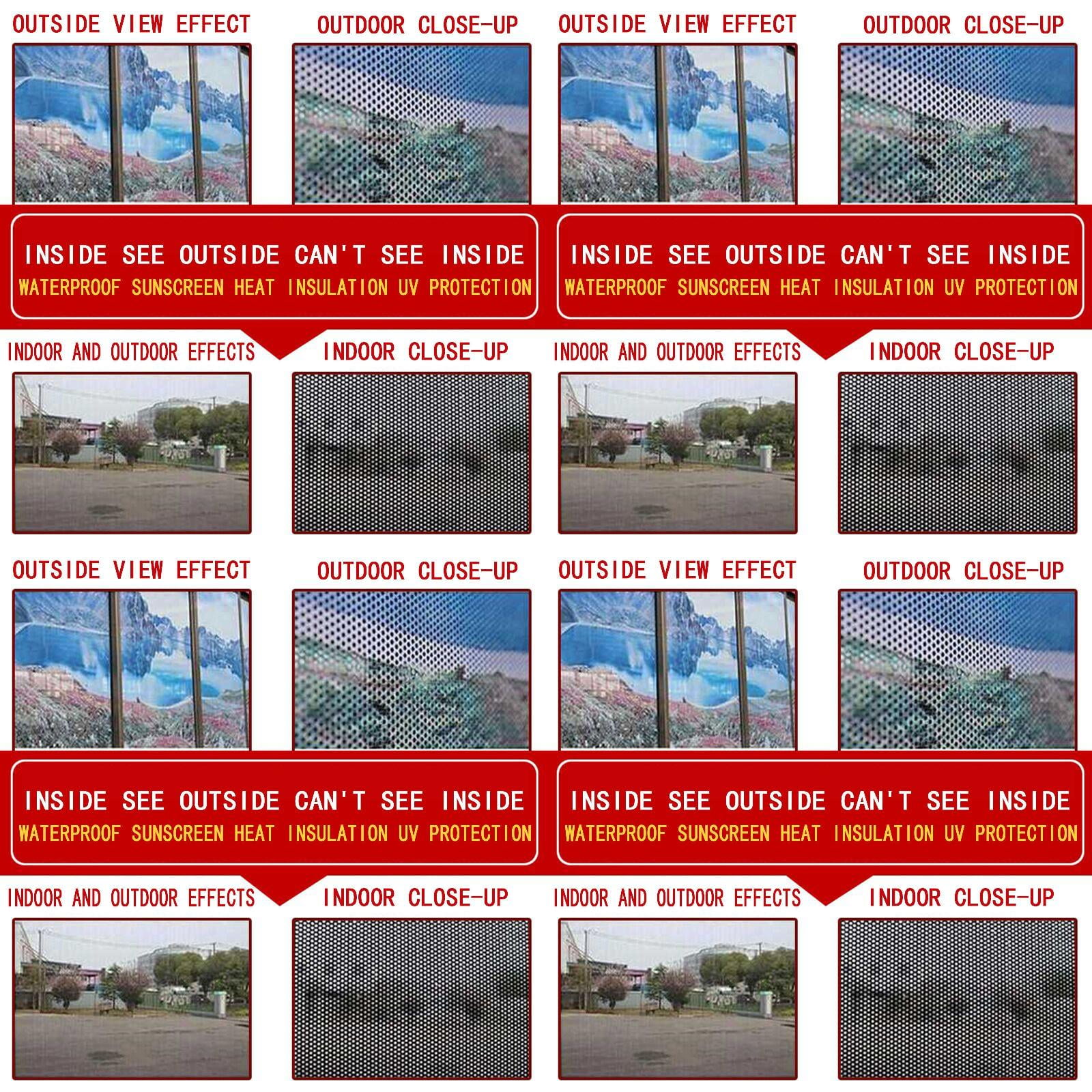 1/2/4/6PCS One Way Perforated Printable Window Film Glass Home Wall ...