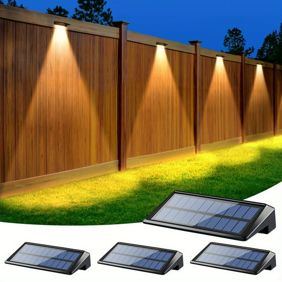 1/2/4/8/12 Pack, Fence Lights Solar Powered, Outdoor Garden Decoration ...