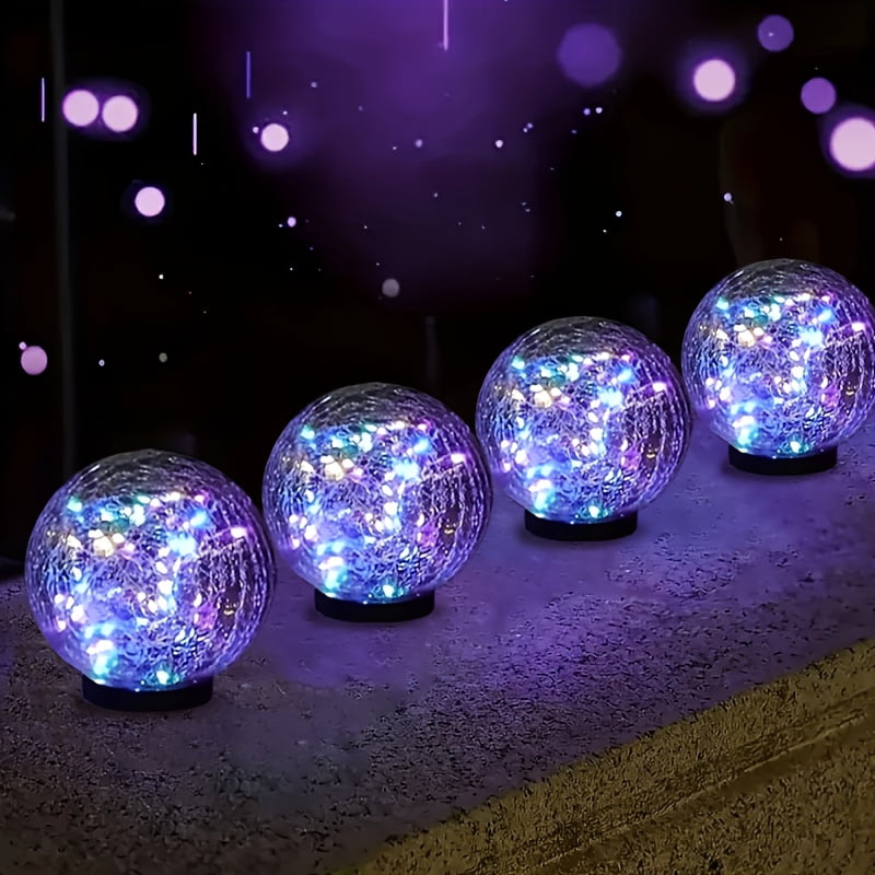1/2/4/8pcs 4.7inch Solar Glass Ball LED Garden Light - IP65, Polished ...