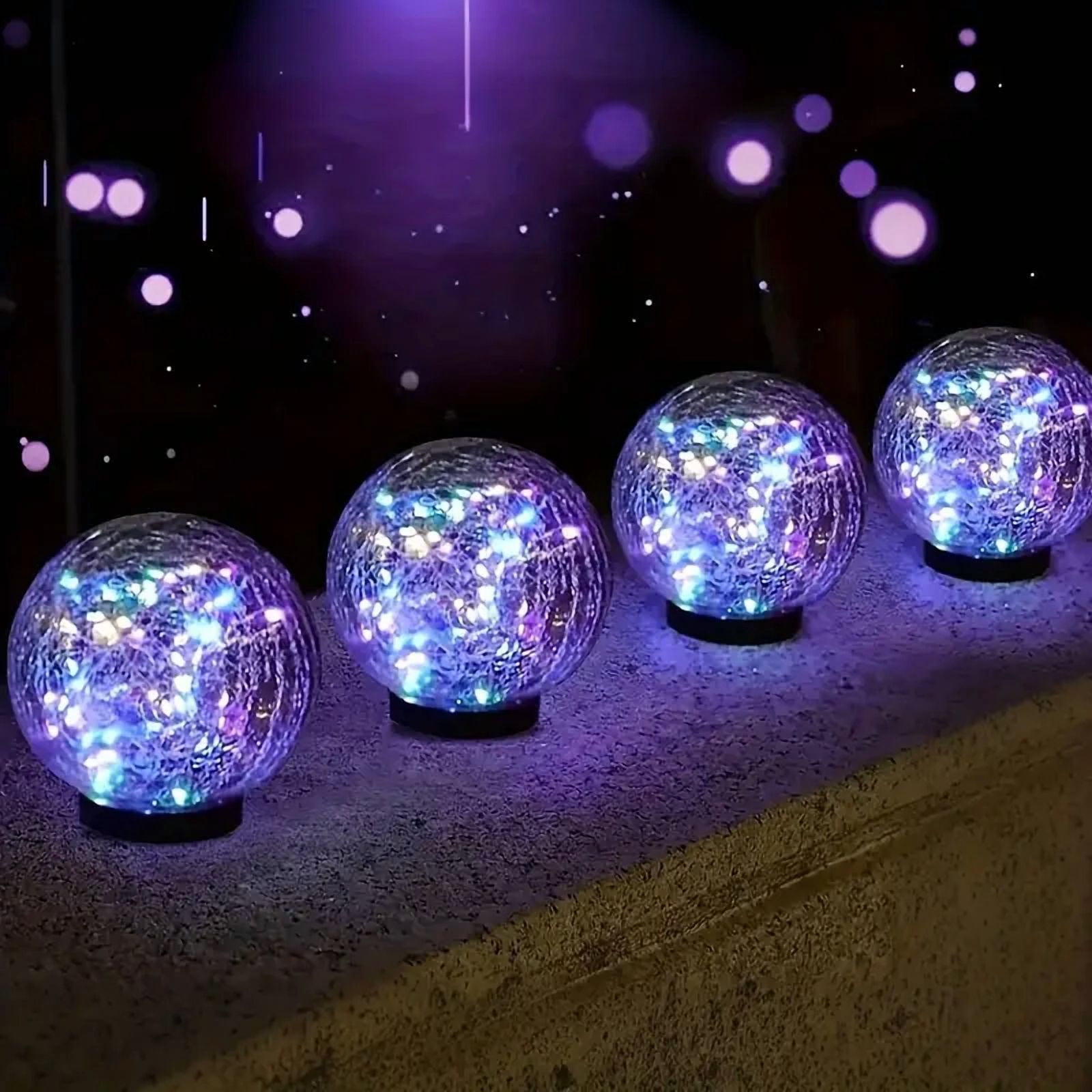 1/2/4/8pcs Solar Glass Ball LED Garden Light - 4.7inch, IP65, Polished ...