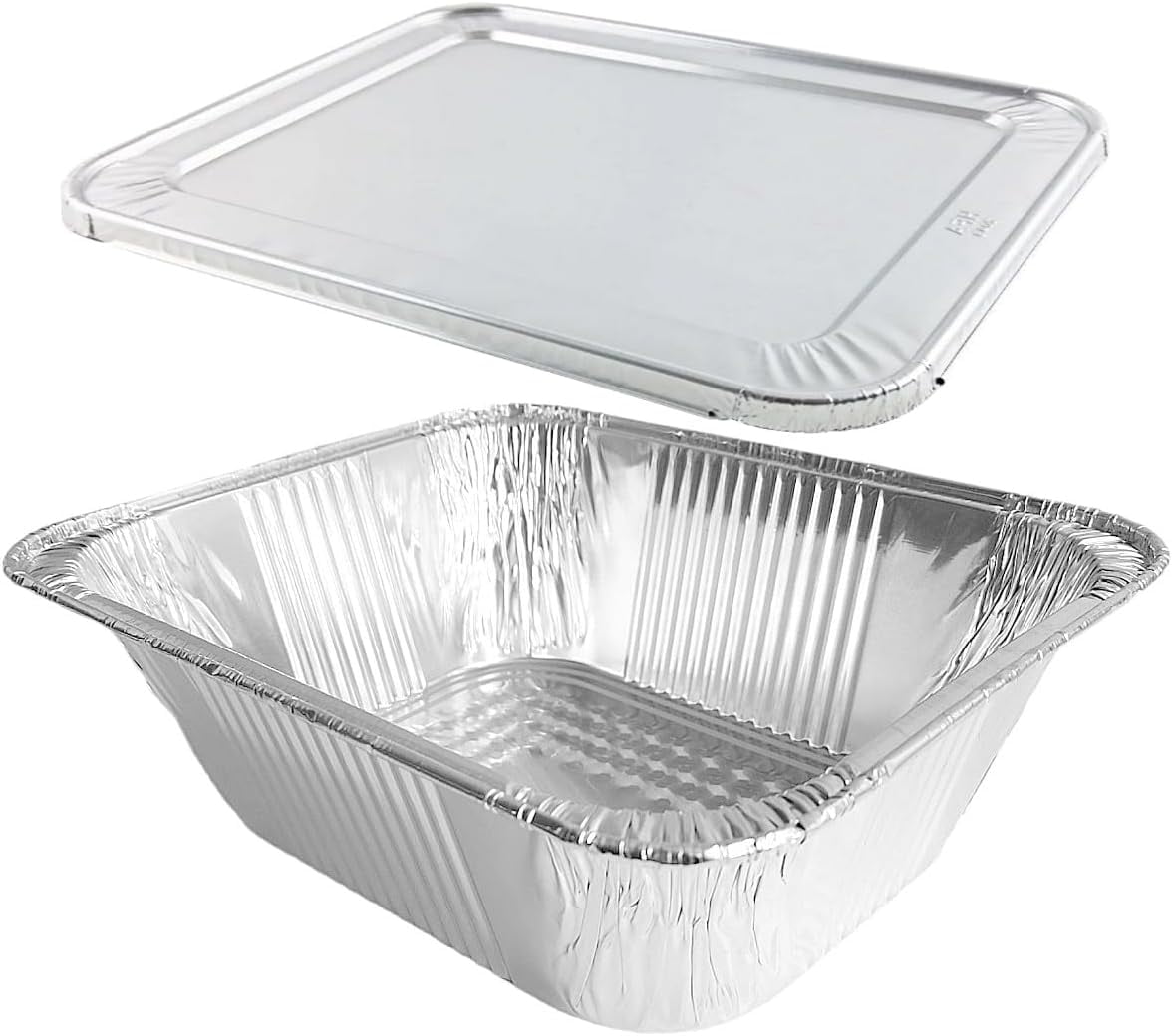 (1/2) 4" Extra-Deep Alumium Steam Table Roaster Pans with Lids ...