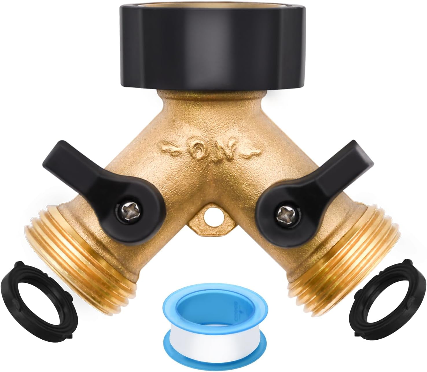 1/2/4 Pack Hose Splitter, 2 Way Heavy Duty Brass Garden Hose Splitter ...