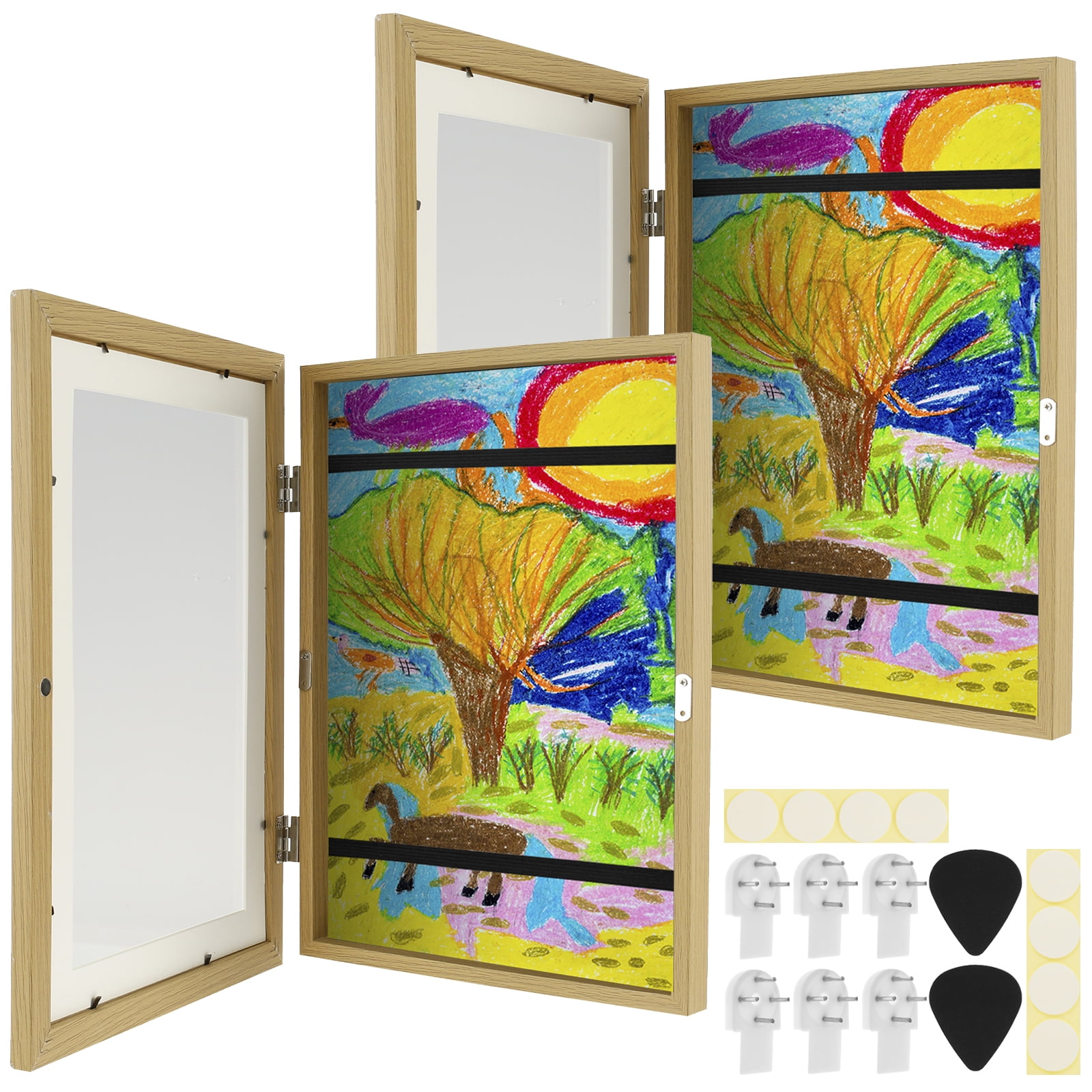 1/2/4 Pcs Kids Art Frame Front Opening Kids Artwork Display Frame ...
