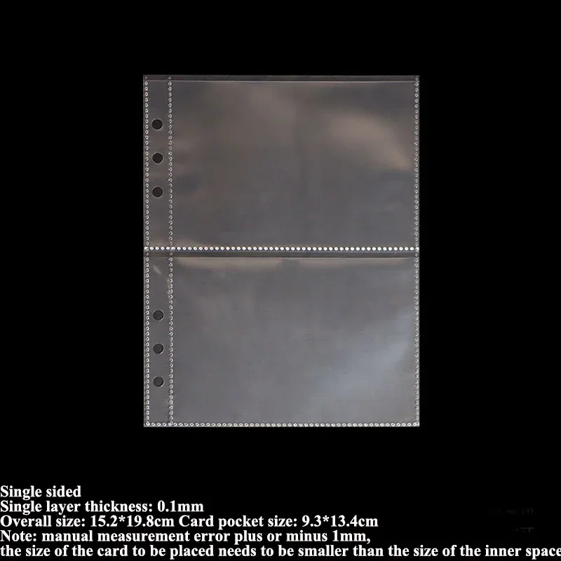 1/2/4 Pocket Loose-leaf Binder Sleeve A5 6-hole Insert Page One-Sided ...