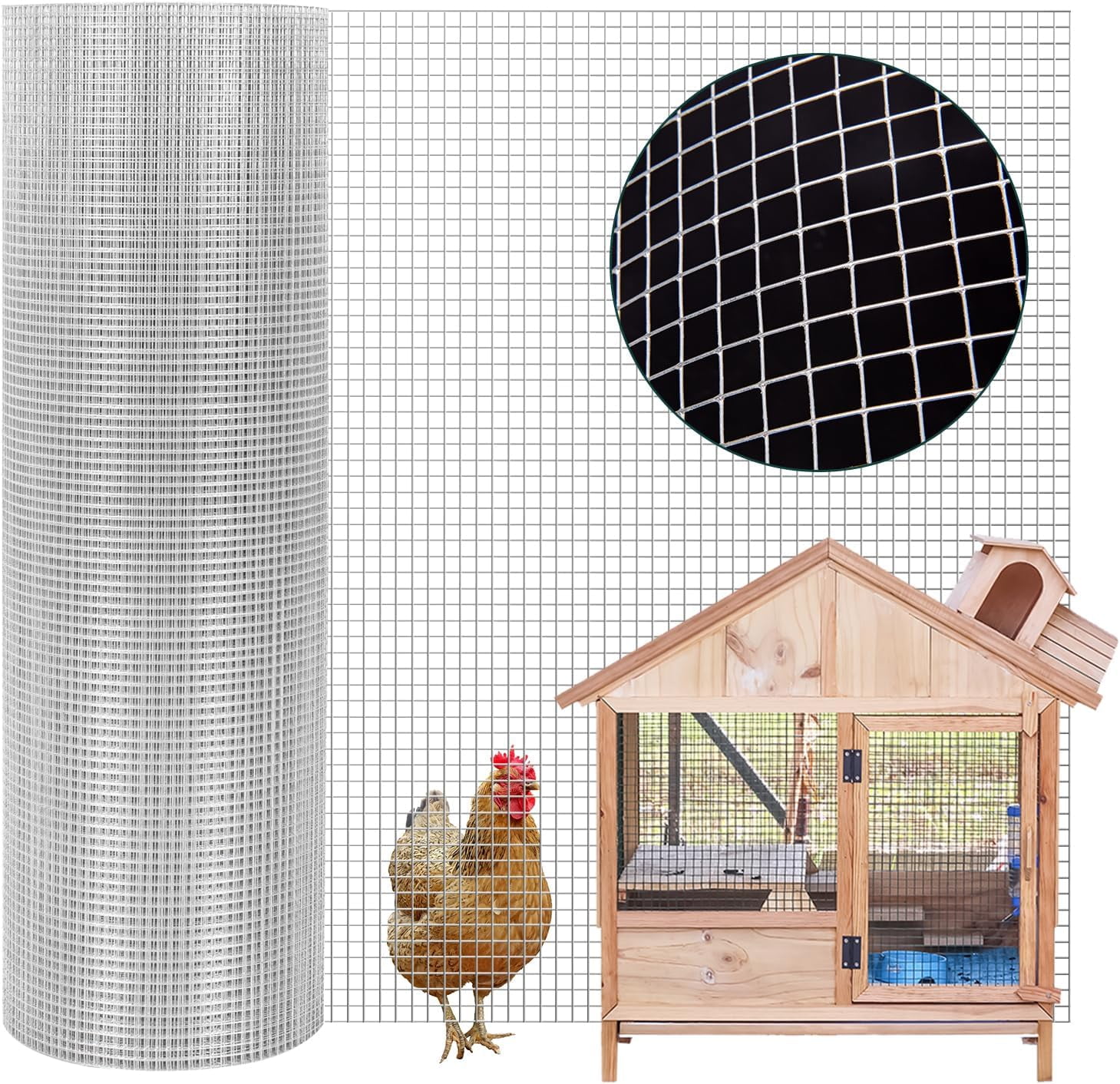 1/2'' 48'' X 100' Hardware Cloth, 19 Gauge Wire Mesh Fence Double Layer ...