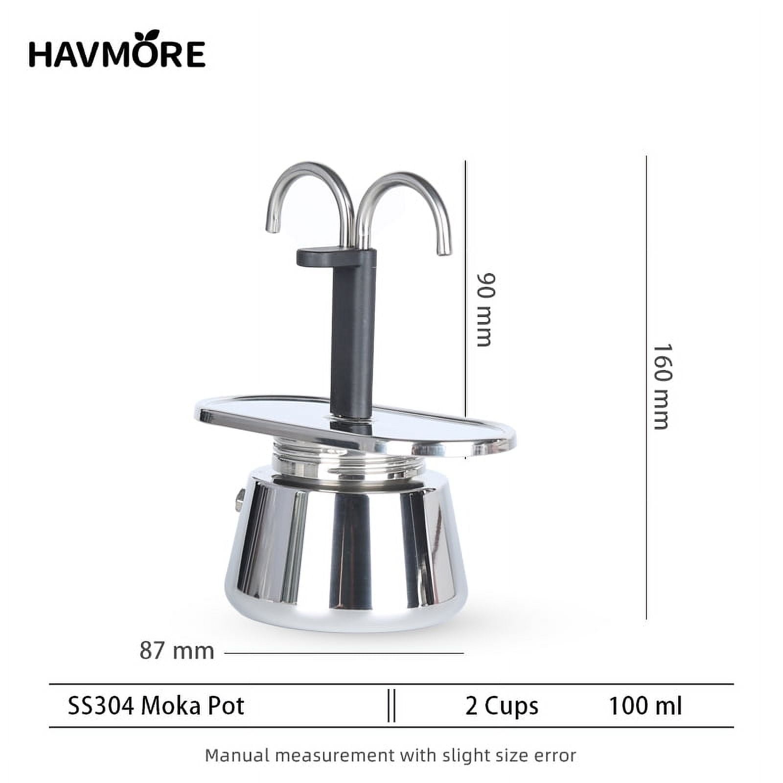 1 2 4Cups Espresso Coffee Maker Stainless Steel Mini Moka Pot With ...