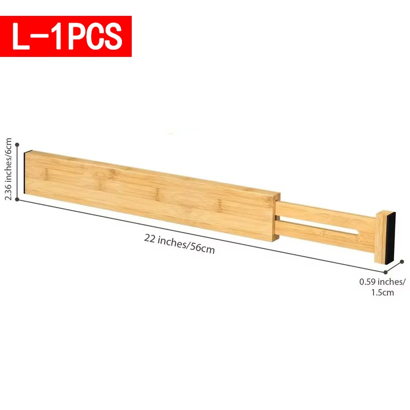 1/2/4PCS Bamboo Drawer Divider Organizers, Adjustable Expandable Spring ...