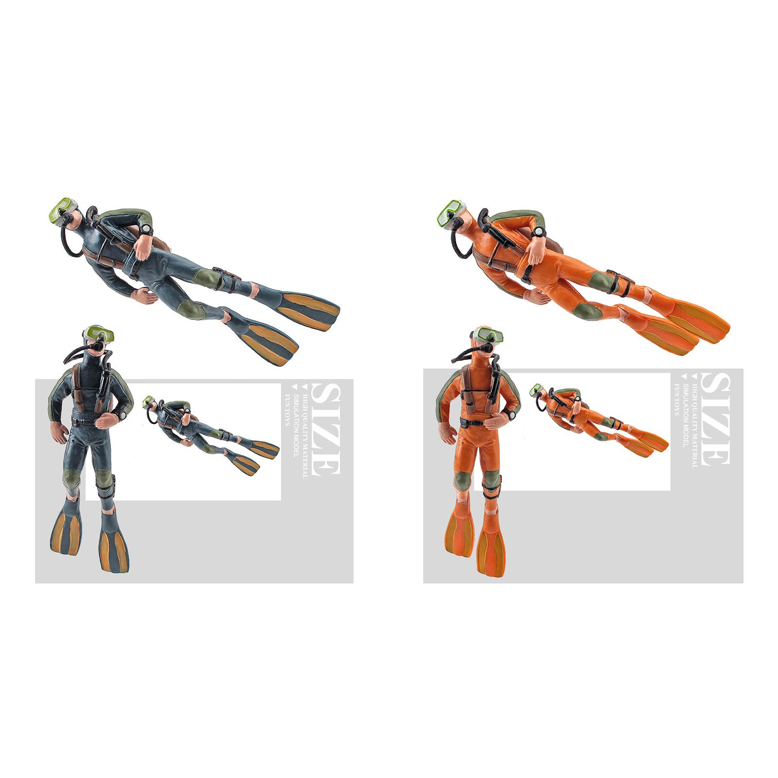 1/2/4PCS Miniature Diver Figurine Scale Model People Set, Diver Diorama ...