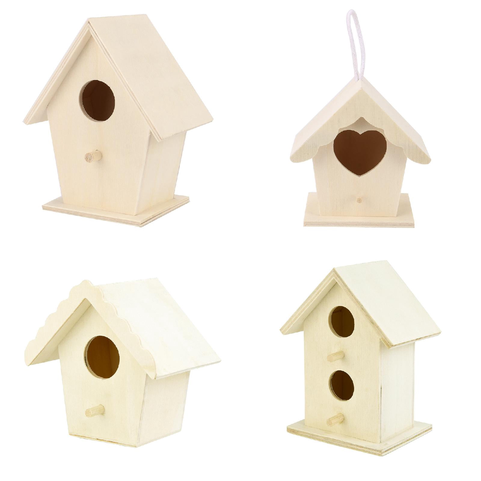 1/2/4PCS Outdoor Wood Birdhouses Transparent Wooden Birdhouses with ...