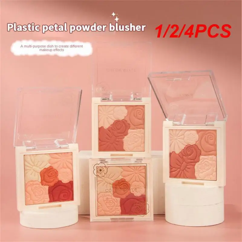 1/2/4PCS Powder Blusher Peach Cream Cosmetics Fine And Silky Pressed ...