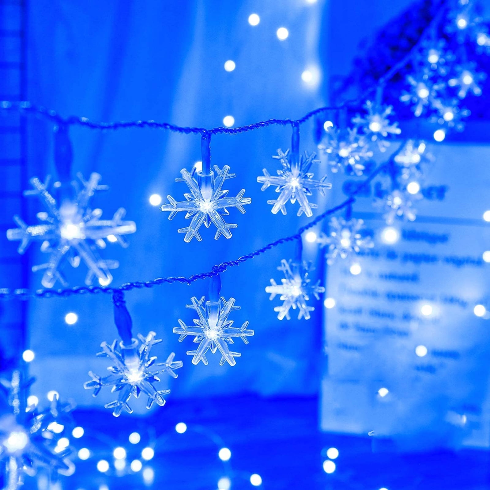 4Pack 10 LEDs Snowflake LED Fairy Lights Battery Operated String Light ...