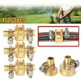 1/2" 4Pairs Garden Brass Hose Mender End Repair Kit Hose Connector Male ...