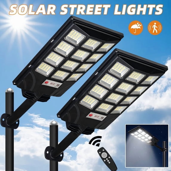 1/2/4Pcs 192 LEDs Solar Street Lights, 4 Modes Dusk to Dawn Motion ...