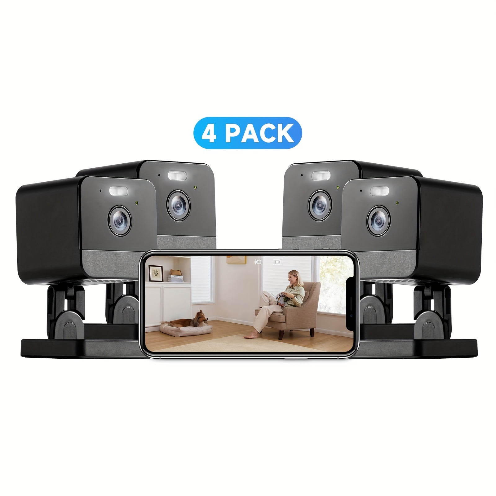 1/2/4pcs 2.4G/5G Wireless WiFi Indoor Security Camera, Full Color Night ...