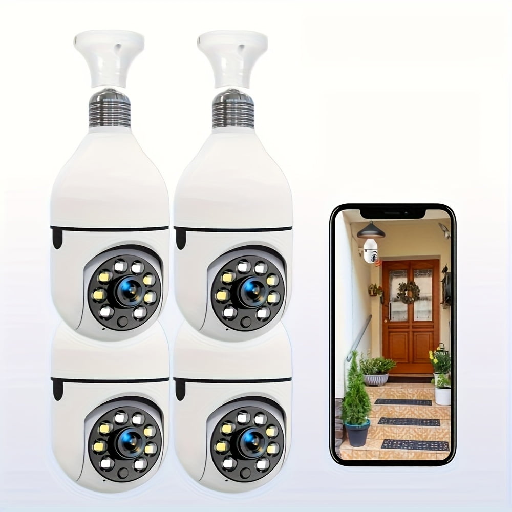 1/2/4pcs Of Intelligent Security Light Bulb Camera 2.4G WiFi Security ...