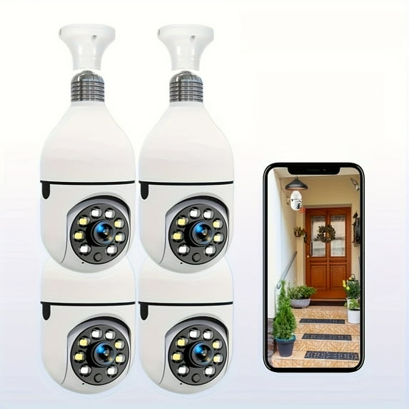 1/2/4pcs Of Intelligent Security Light Bulb Camera 2.4G WiFi Security ...