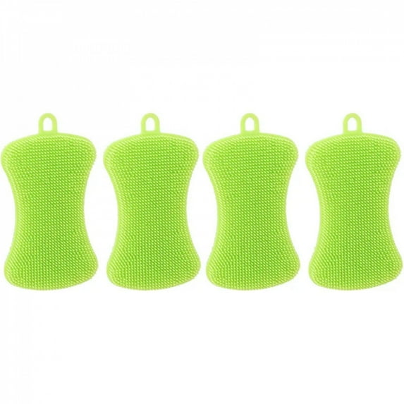 1/2/4pcs Kitchen Silicone Sponge Dish Washing Scrubber Household ...