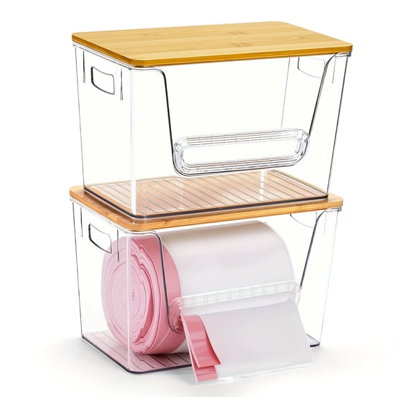 1/2/4pcs Stackable Trash Bag Dispenser, Clear Acrylic Holder, Extra ...