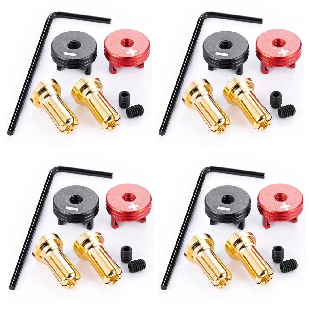 1/2/4set Metal Heatsink Bullet Battery Connector Bullet Plugs&Grips RC ...