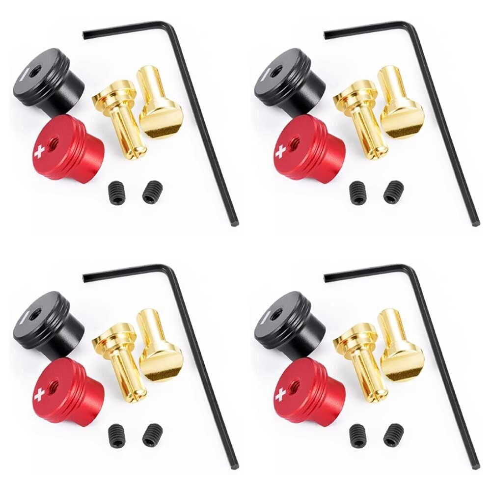 1/2/4set Metal Heatsink Bullet Battery Connector Bullet Plugs&Grips RC ...