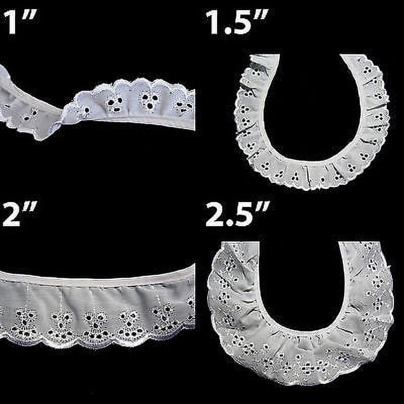 1"-2.5" Pick White Ruffle Eyelet Lace Trim Wholesale Lot Sew Notion by ...