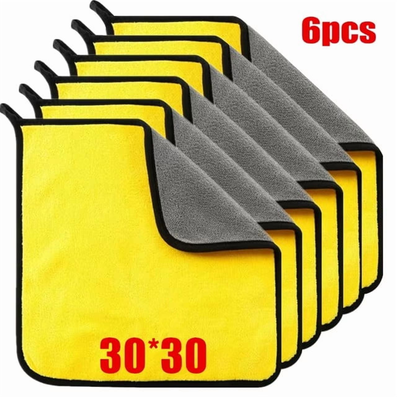 1/2/6pcs Microfiber Cleaning Towel Thicken Soft Drying Cloth Car Body ...