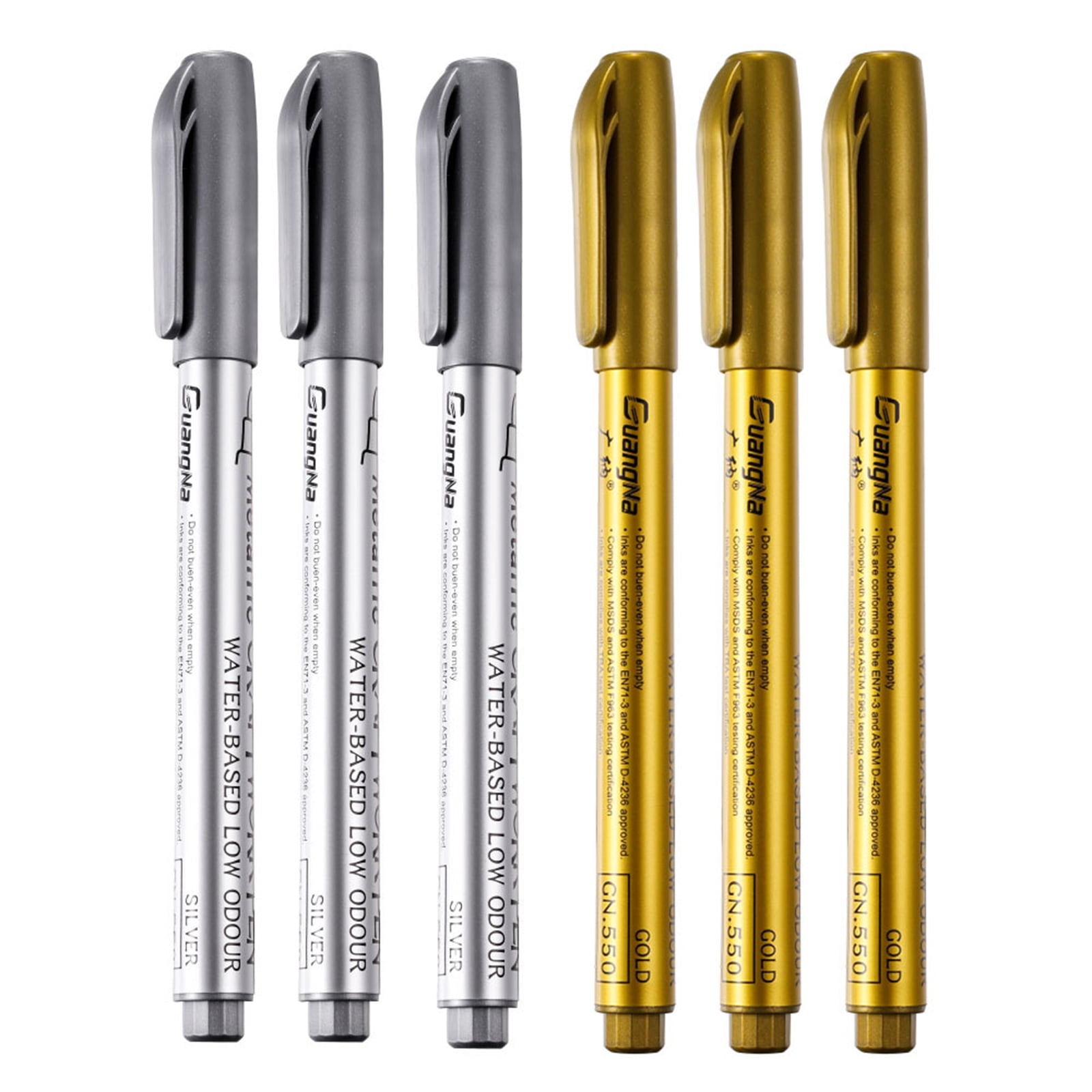 1/2/6x Permanent Acrylic Markers Set Gold Silver Glitter Paint Pens for ...