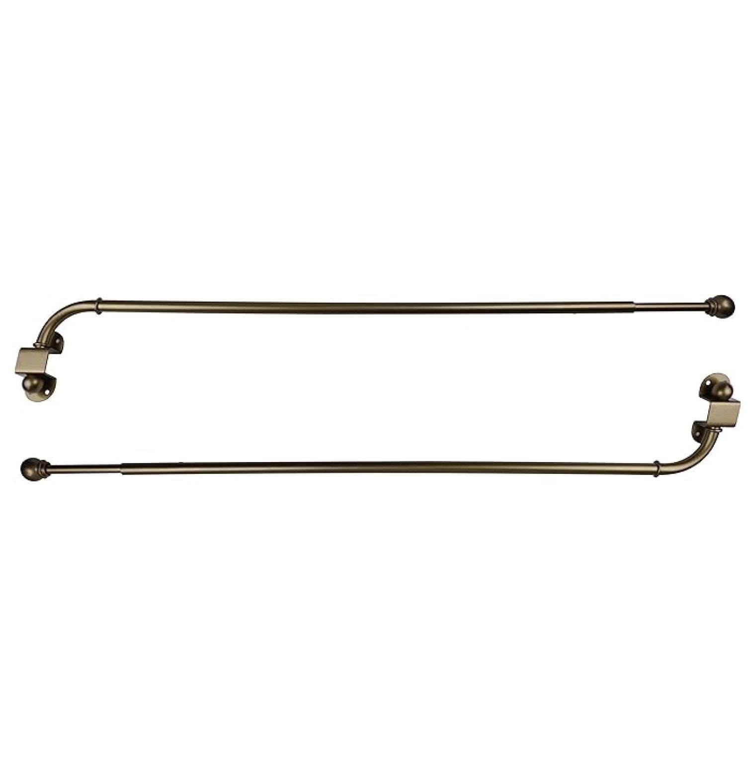 1/2" Adjustable Wall Mounted Curtain Rods 24-38", Antique Finish - for ...