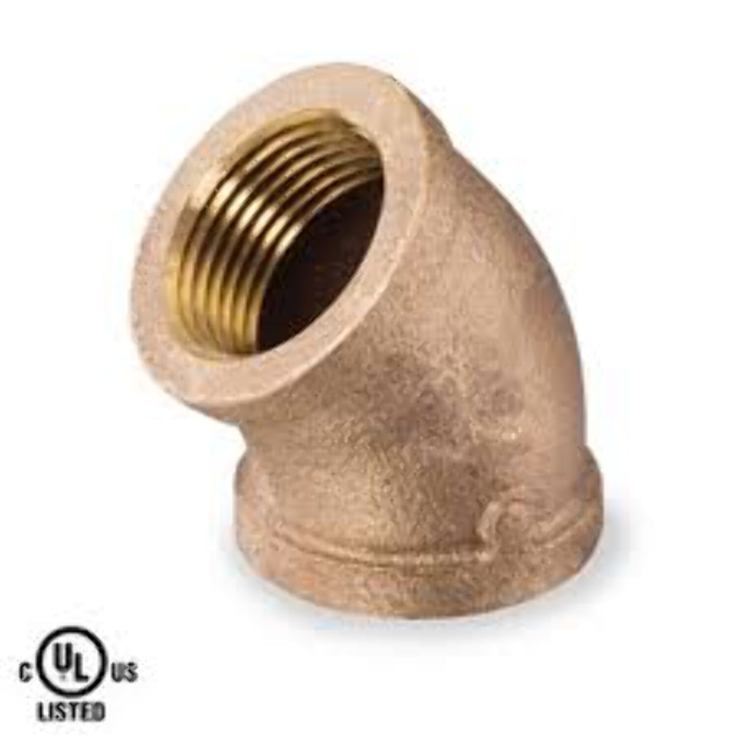 1/2" Brass 45 Degree Ell Low Flow Fitting - Walmart.com