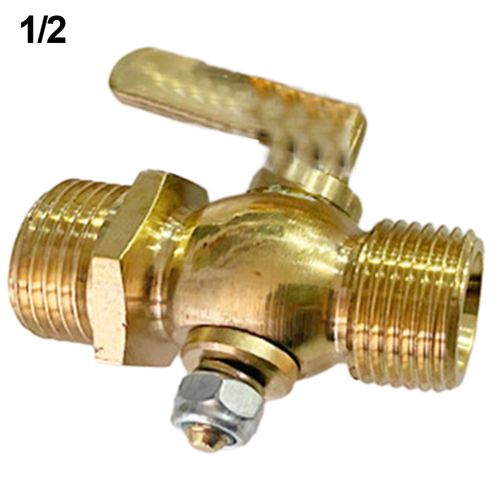 1/2" BSP Male Brass Drain Petcock Shut Off Valve Fuel Gas 0.8 Mpa ...