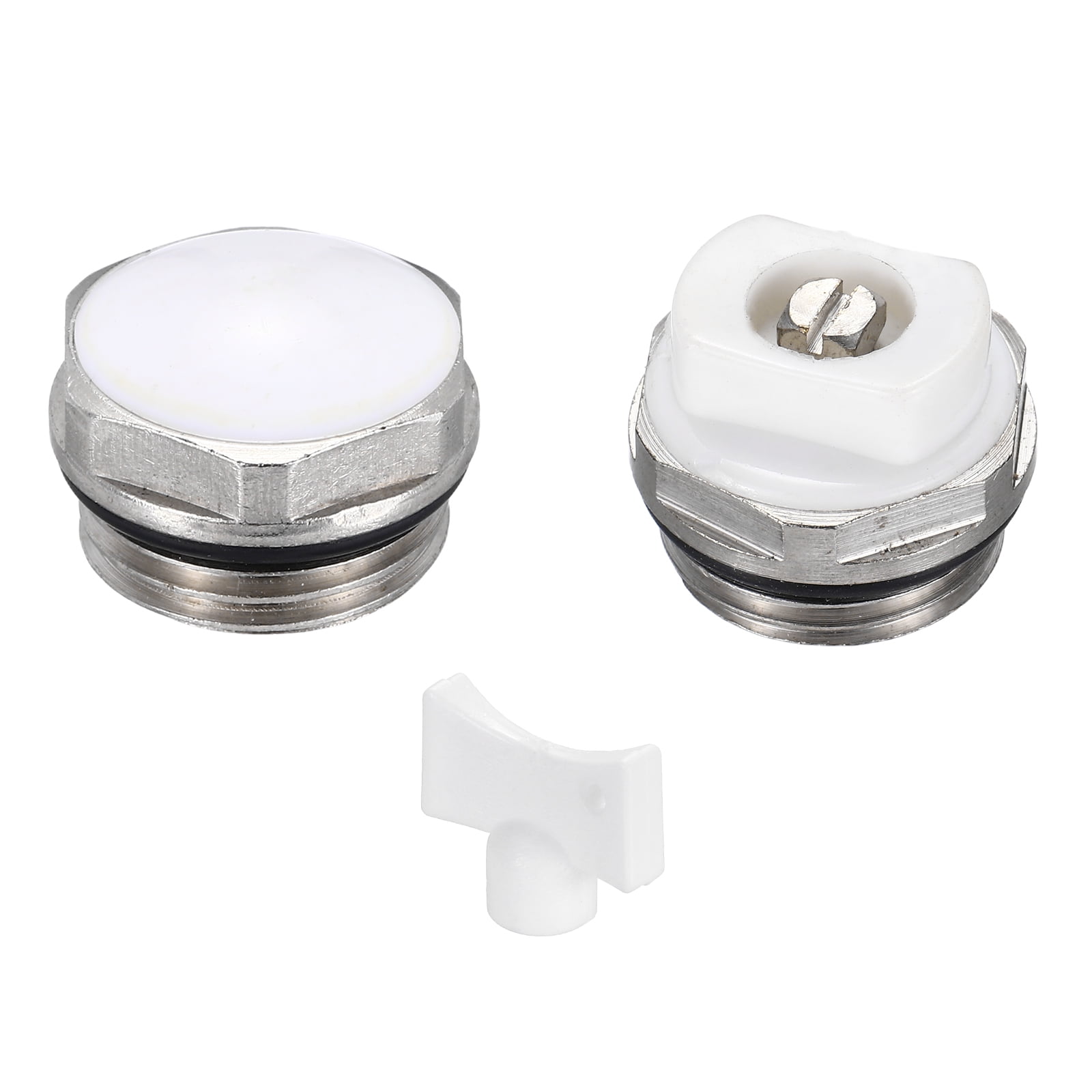 1/2" BSP Male Manual Radiator Air Vent Plug Valves with Key, Silver ...