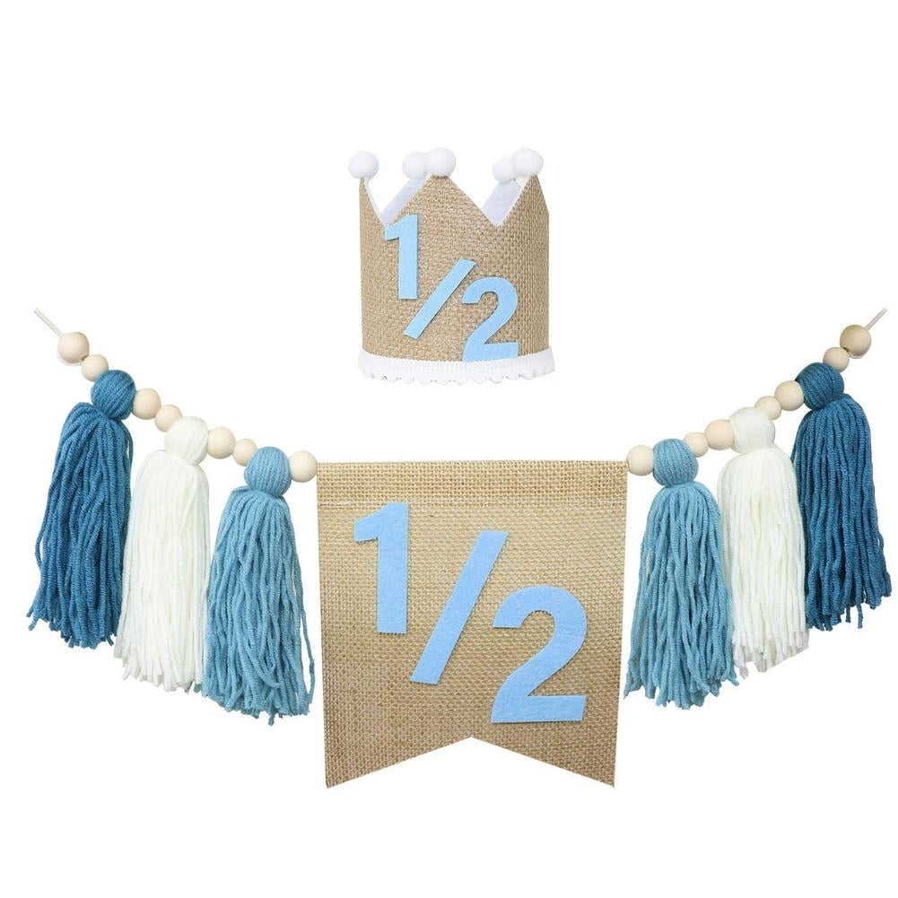 1/2 Birthday Boy Decorations,6 Months Birthday Decorations,Half Way To ...