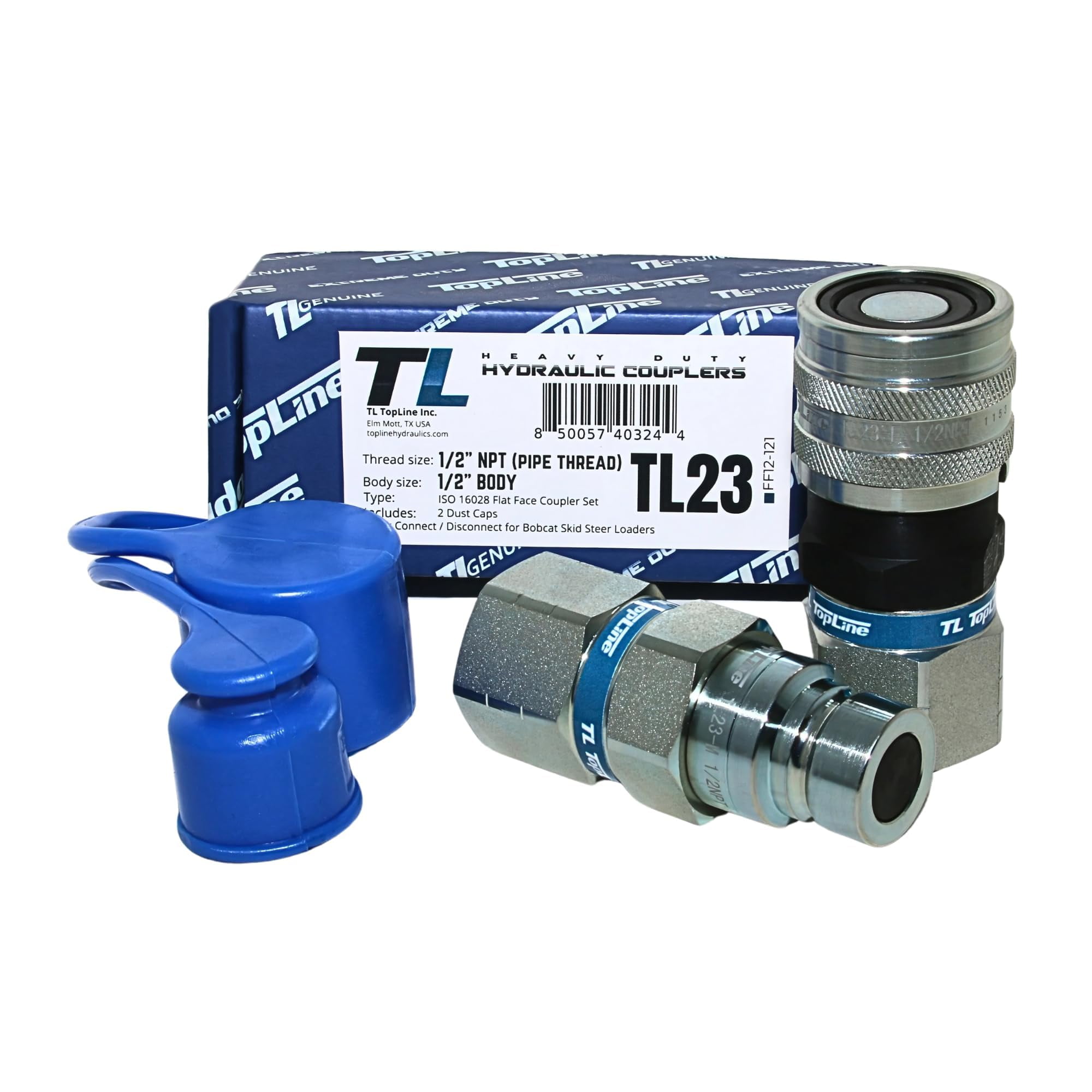 1/2" Body with 1/2" NPT Thread | Flat Face Hydraulic Quick Connect ...