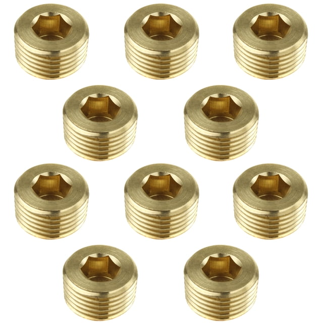1/2" Brass Male NPT Counter Sunk Head Plug Internal Hex Socket 50136 10 ...